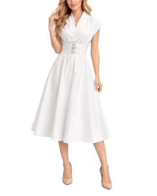 Click here for Nancy Yang Buckle Front Midi Dress prices