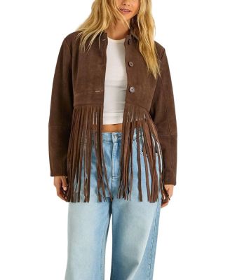 Click here for Nasty Gal Real Suede Fringe Jacket prices