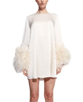 Click here for Lapointe Satin Shift with Feathers Dress prices