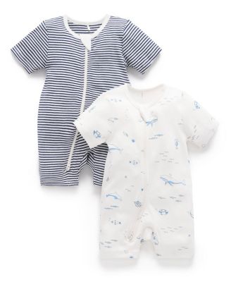 Click here for Purebaby Boys 2 Pack Short Zip Romper - Baby prices