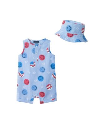 Click here for Andy & Evan Boys Sleeveless Henley Romper & Hat Se... prices