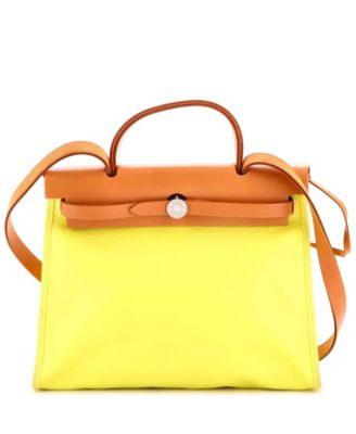 Click here for Pre-Owned HERMES 31 Herbag Zip Berline Vache Canva... prices