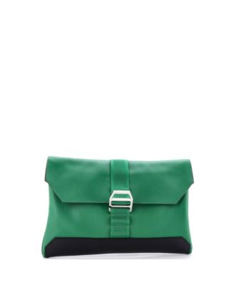 Click here for Pre-Owned HERMES Cityslide Clutch Leather with Nyl... prices
