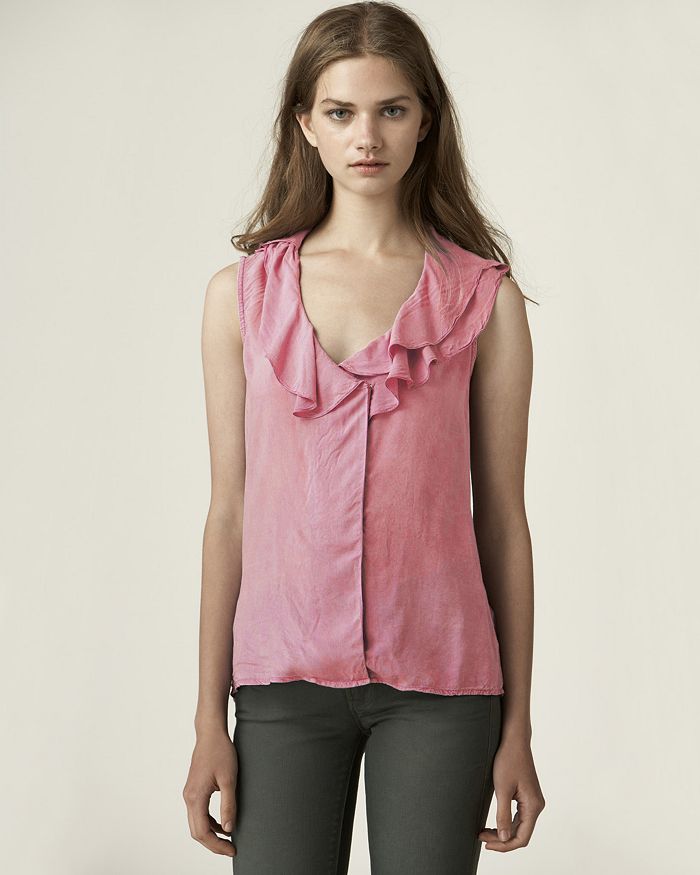 Velvet by Graham & Spencer Ruffle Front Top | Bloomingdale's