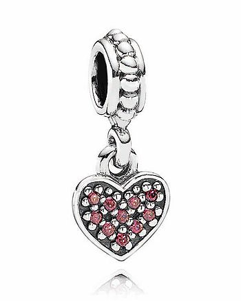 Pandora Dangle Charm - Red Cubic Zirconia Pavé Heart, Moments ...