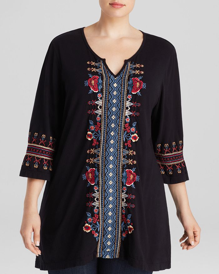 Johnny Was Collection Plus Camdyn Embroidered Tunic | Bloomingdale's