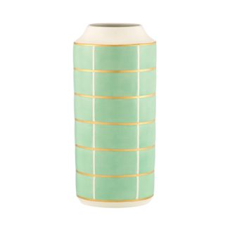 kate spade new york Sunset Street Extra-Large Vase, Turquoise Grid ...