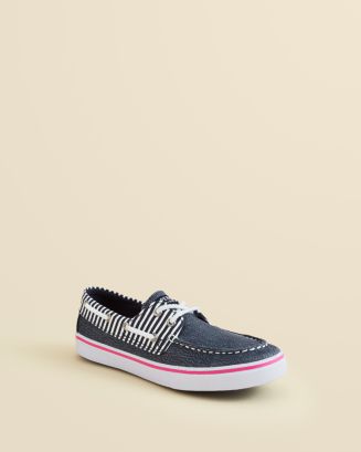 Sperry Top-Sider Girls' Bahama Lace Up Striped Boat Shoes - Little Kid ...