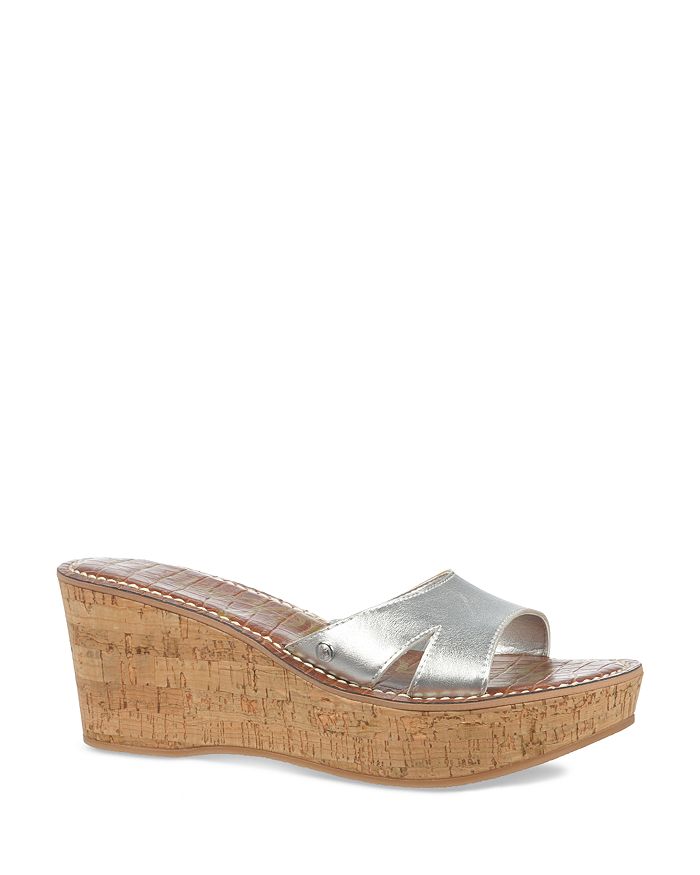 Sam Edelman Platform Wedge Slide Sandals - Reid Metallic | Bloomingdale's
