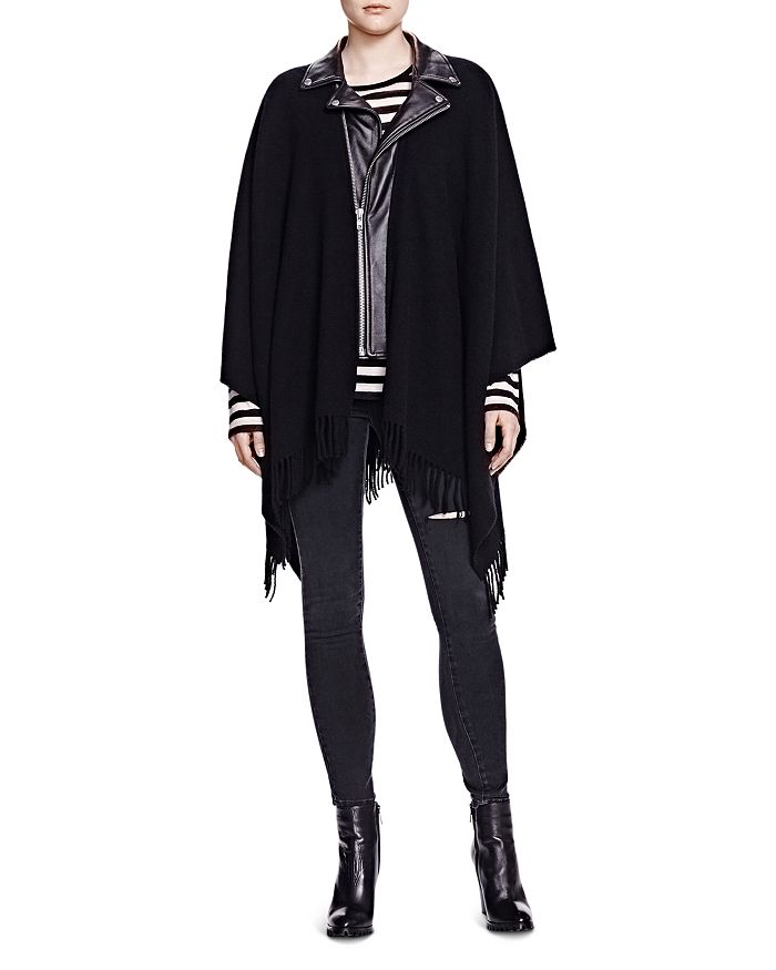 The Kooples Mixed Media Poncho | Bloomingdale's