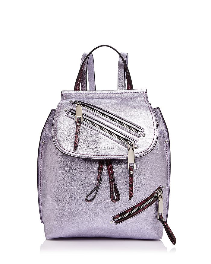 MARC JACOBS MARC JACOBS Zip Pack Embossed Trim Metallic Leather ...