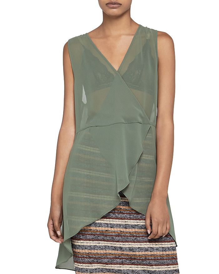 BCBGENERATION Crossover Chiffon Tunic Top | Bloomingdale's