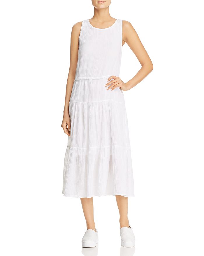 Three Dots Cotton Tiered Midi Dress | Bloomingdale's