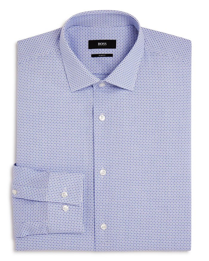 BOSS Dobby Open-Check Slim Fit Dress Shirt | Bloomingdale's