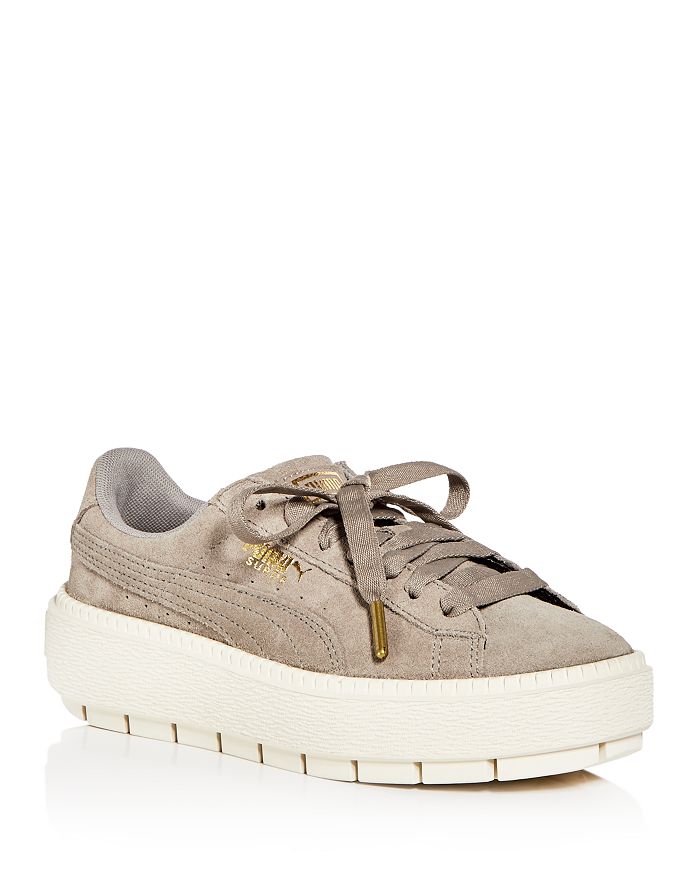 PUMA Women's Trace Suede Lace Up Platform Sneakers | Bloomingdale's