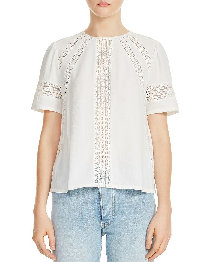Maje Laglia Lace-Inset Top | Bloomingdale's