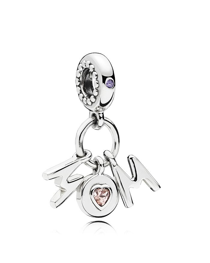 Pandora Sterling Silver & Crystal Perfect Mom Drop Charm | Bloomingdale's