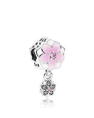 Pandora Sterling Silver & Enamel Magnolia Bloom Drop Charm | Bloomingdale's