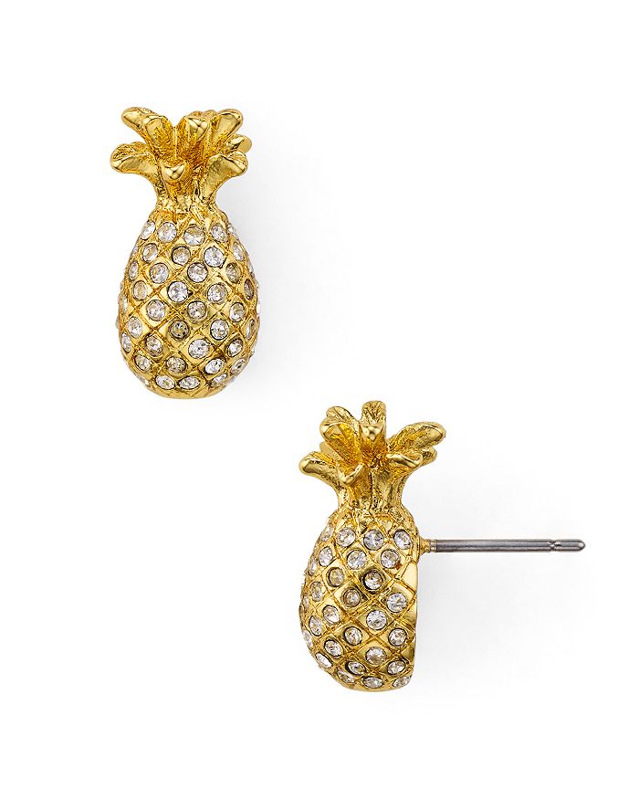 kate spade new york Pavé Mini Pineapple Stud Earrings | Bloomingdale's