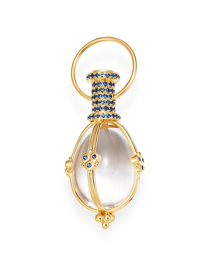 Temple St. Clair 18K Yellow Gold Rock Crystal & Blue Sapphire Classic ...