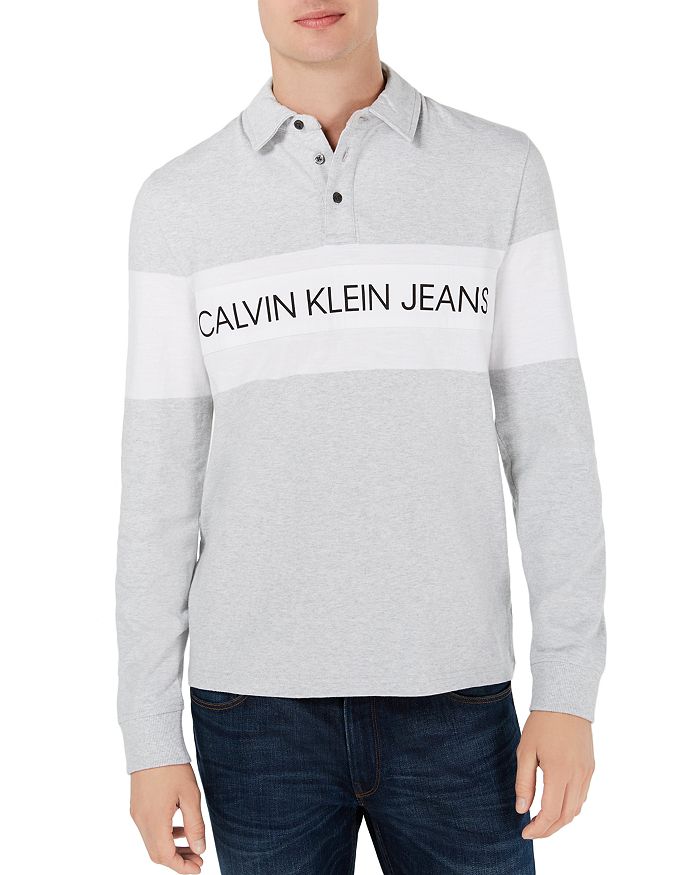Calvin Klein Jeans Striped Logo Rugby Shirt | Bloomingdale's