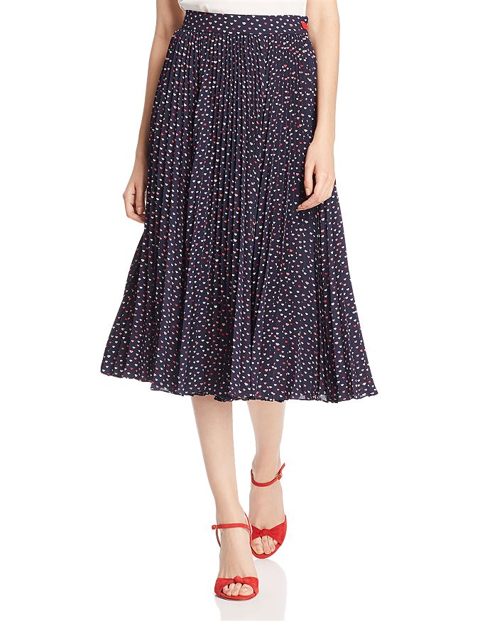 kate spade new york Pleated Lip Print Skirt | Bloomingdale's