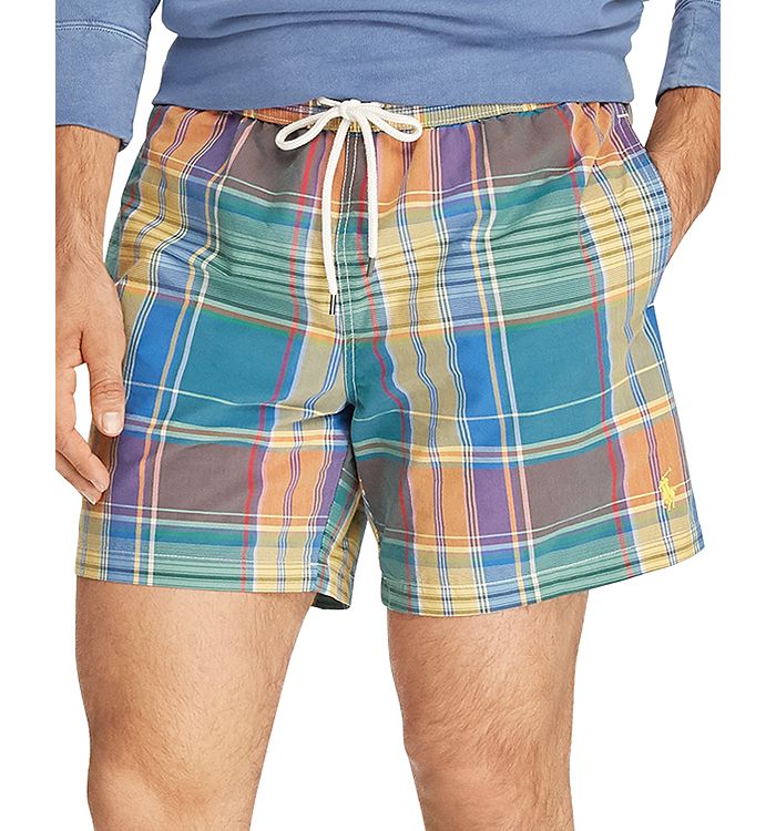 Polo Ralph Lauren Traveler Plaid Swim Trunks | Bloomingdale's