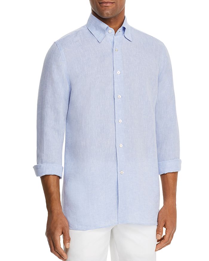 Canali Linen Regular Fit Sport Shirt | Bloomingdale's