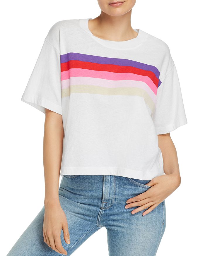 Sundry Rainbow-Stripe Boxy Tee | Bloomingdale's