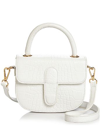AQUA Croc-Embossed Mini Bag - 100% Exclusive | Bloomingdale's