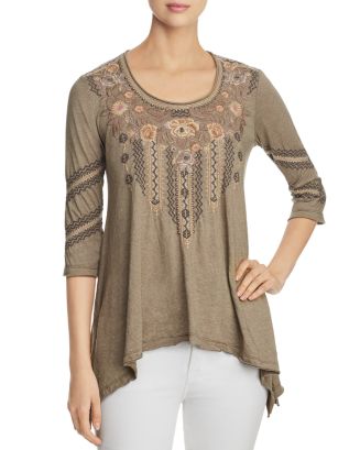 Johnny Was Marushka Embroidered Trapeze Tee | Bloomingdale's