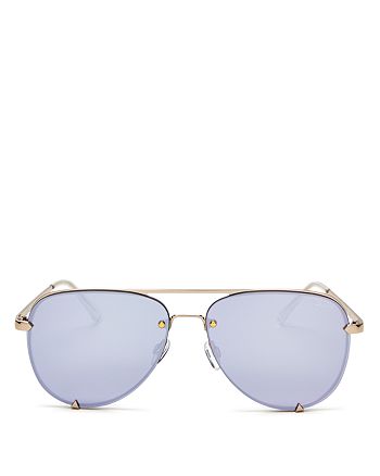 Quay Women's High Key Mini Rimless Aviator Sunglasses, 53mm ...