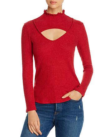 Red Haute Ruffled Cutout Top | Bloomingdale's