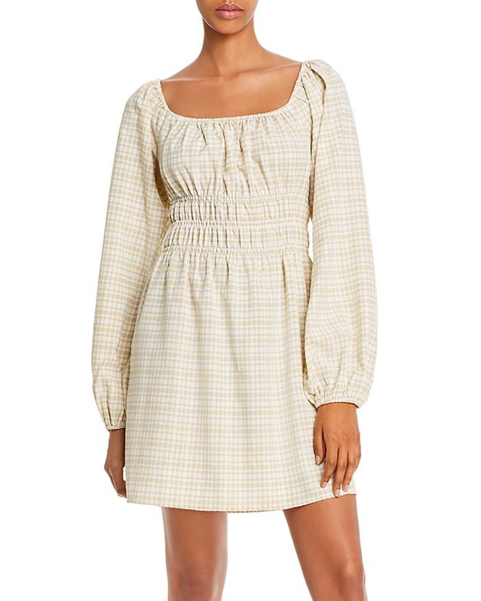 WAYF Dawn Check Seersucker Mini Dress | Bloomingdale's