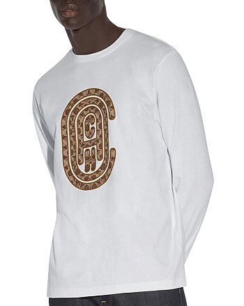 COACH Embroidered Logo Long-Sleeve Tee | Bloomingdale's