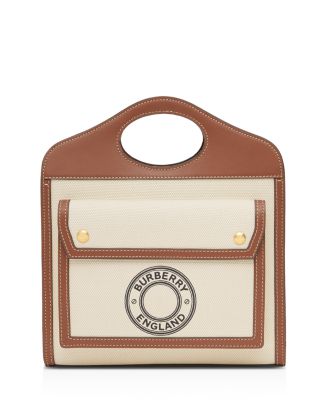 Burberry Mini Logo Graphic Canvas & Leather Pocket Bag | Bloomingdale's ...