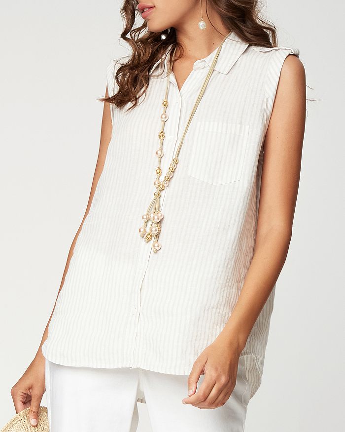 NYDJ Sleeveless Collared Shirt | Bloomingdale's