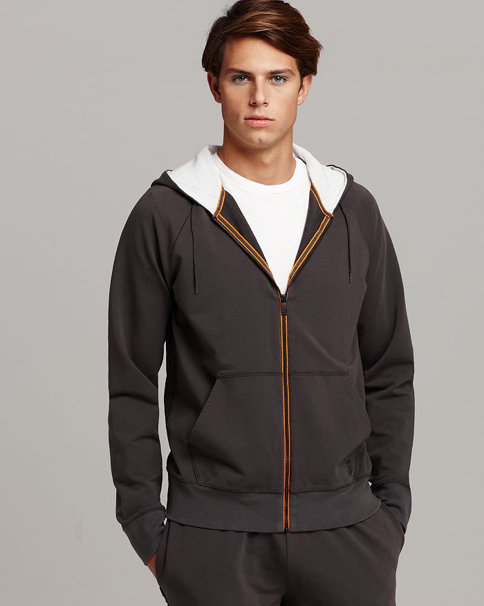 BOSS BOSS "Zahar" French Terry Full Zip Hoodie in Charcoal | Bloomingdale's