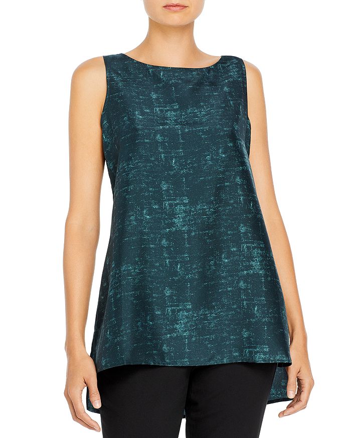 Eileen Fisher Bateau Neck Silk Shell Top | Bloomingdale's
