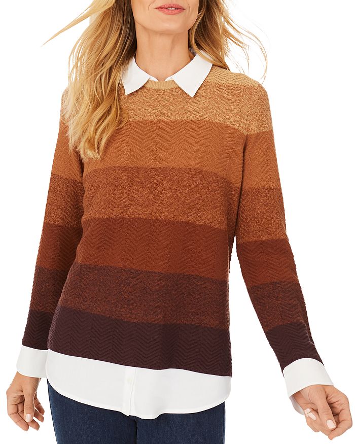 Foxcroft Sanders Layered Look Sweater | Bloomingdale's