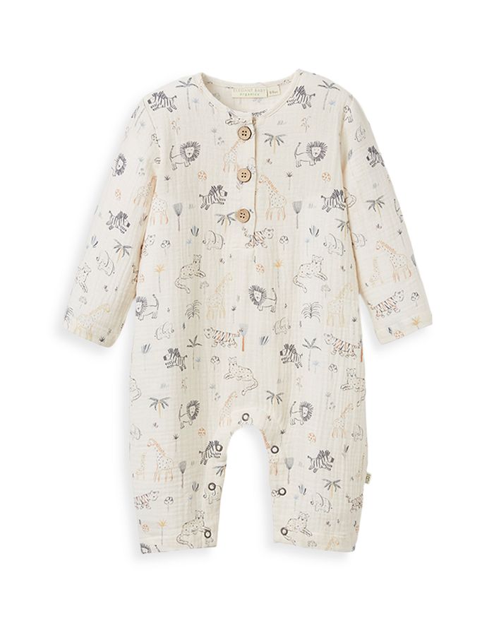 Elegant Baby Boys' Safari Print Organic Cotton Muslin Coverall - Baby ...