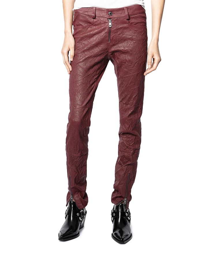 Zadig & Voltaire Phlamo Crinkled Leather Pants | Bloomingdale's