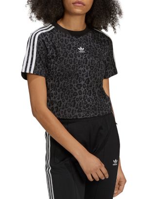 Adidas Leopard Print Cropped Tee | Bloomingdale's