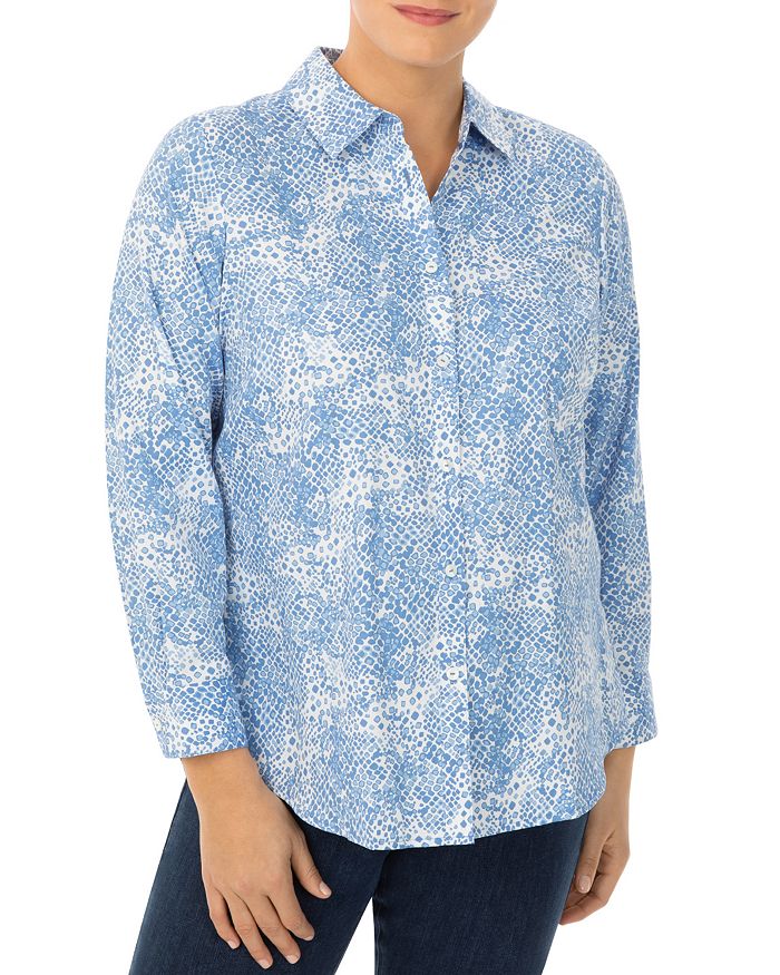 Foxcroft Plus Rhea Python Print Shirt | Bloomingdale's