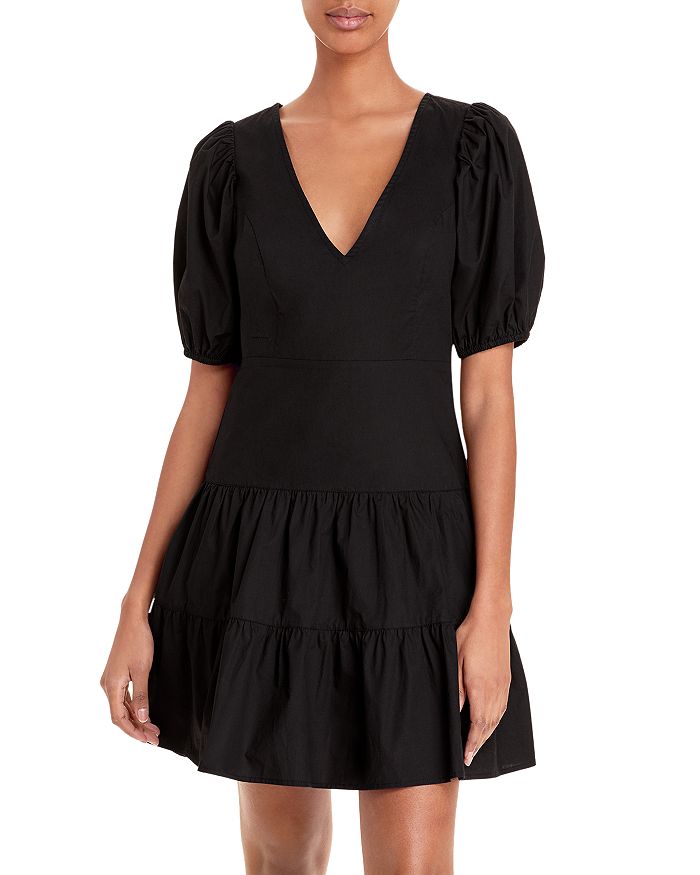 FRENCH CONNECTION Birch Tiered Puff Sleeve Dress | Bloomingdale's