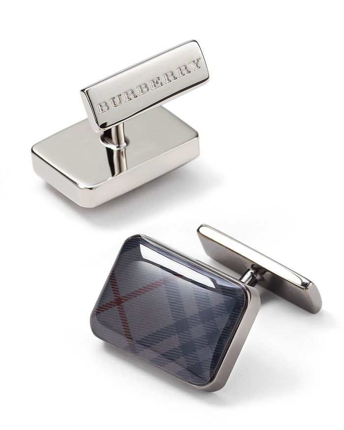 Burberry Enamel Check Rectangle Cufflinks | Bloomingdale's