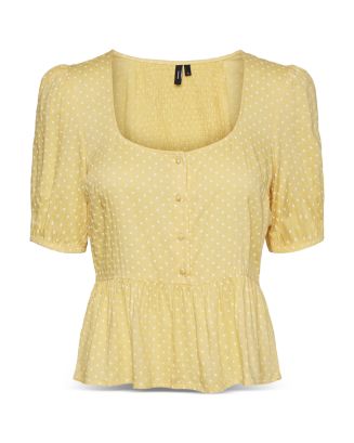 Vero Moda Dot Print Peplum Top | Bloomingdale's