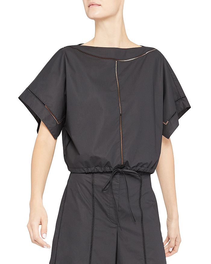 Theory Eyelet Drawstring Hem Top | Bloomingdale's