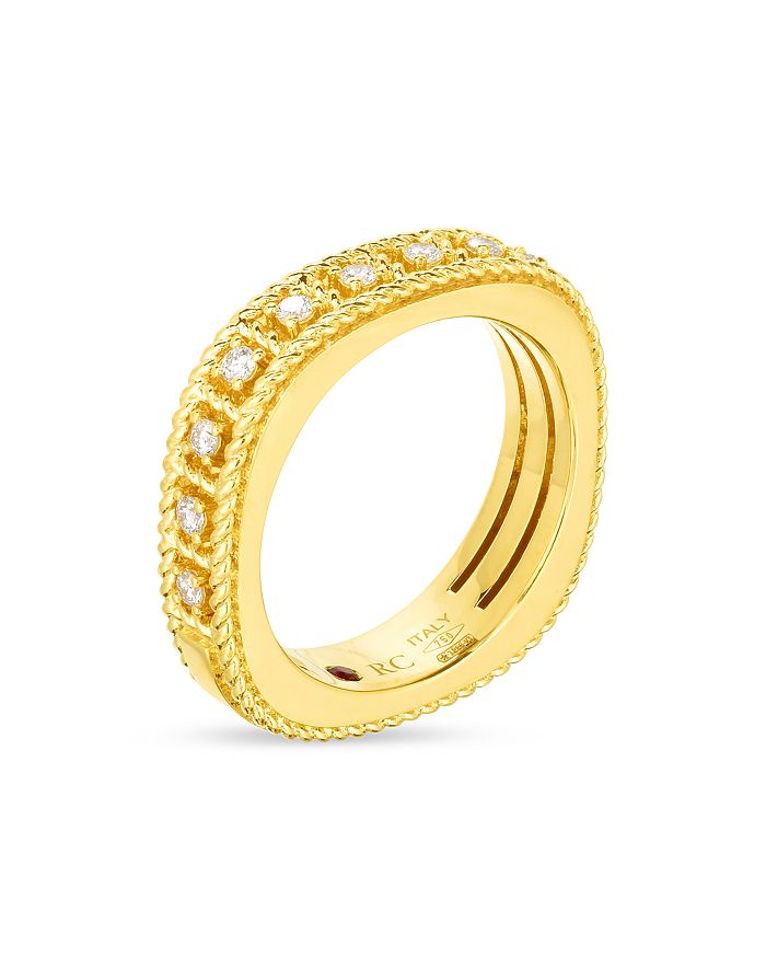 Roberto Coin 18K Yellow Gold Byzantine Barocco Diamond Ring ...