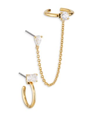 Nadri Totem Mismatched Hoop and Stud with Ear Cuff Earrings Bloomingdale s